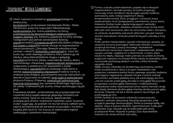 Groteska w Ferdydurke: przykłady i cechy (Język polski) - Knowunity