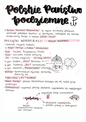 Polskie Państwo Podziemne - ściąga, notatka i prezentacja (Historia) jako PDF - Knowunity