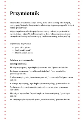 Przymiotniki – przykłady i stopniowanie w języku polskim (Język polski ...