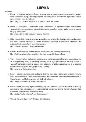 Cechy liryki i rodzaje wierszy - Przykłady i interpretacje (Język ...