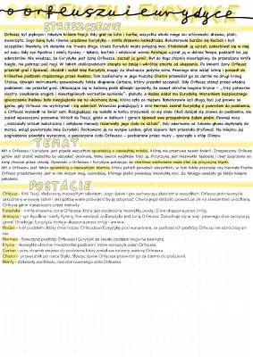 Proste wyjaśnienie: Mit o Orfeuszu i Eurydyce - Streszczenie, Opracowanie i Plan Wydarzeń (Język ...