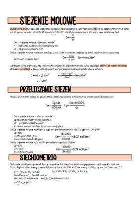 Przeliczanie Stężeń i Stechiometria dla Dzieci: Kalkulatory i Zadania (Chemia) - Knowunity