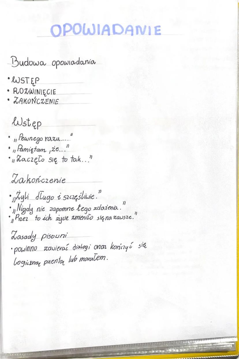 Przykładowe opowiadanie dla klasy 4 i 5 - Jak napisać opowiadanie z dialogiem (Język polski ...