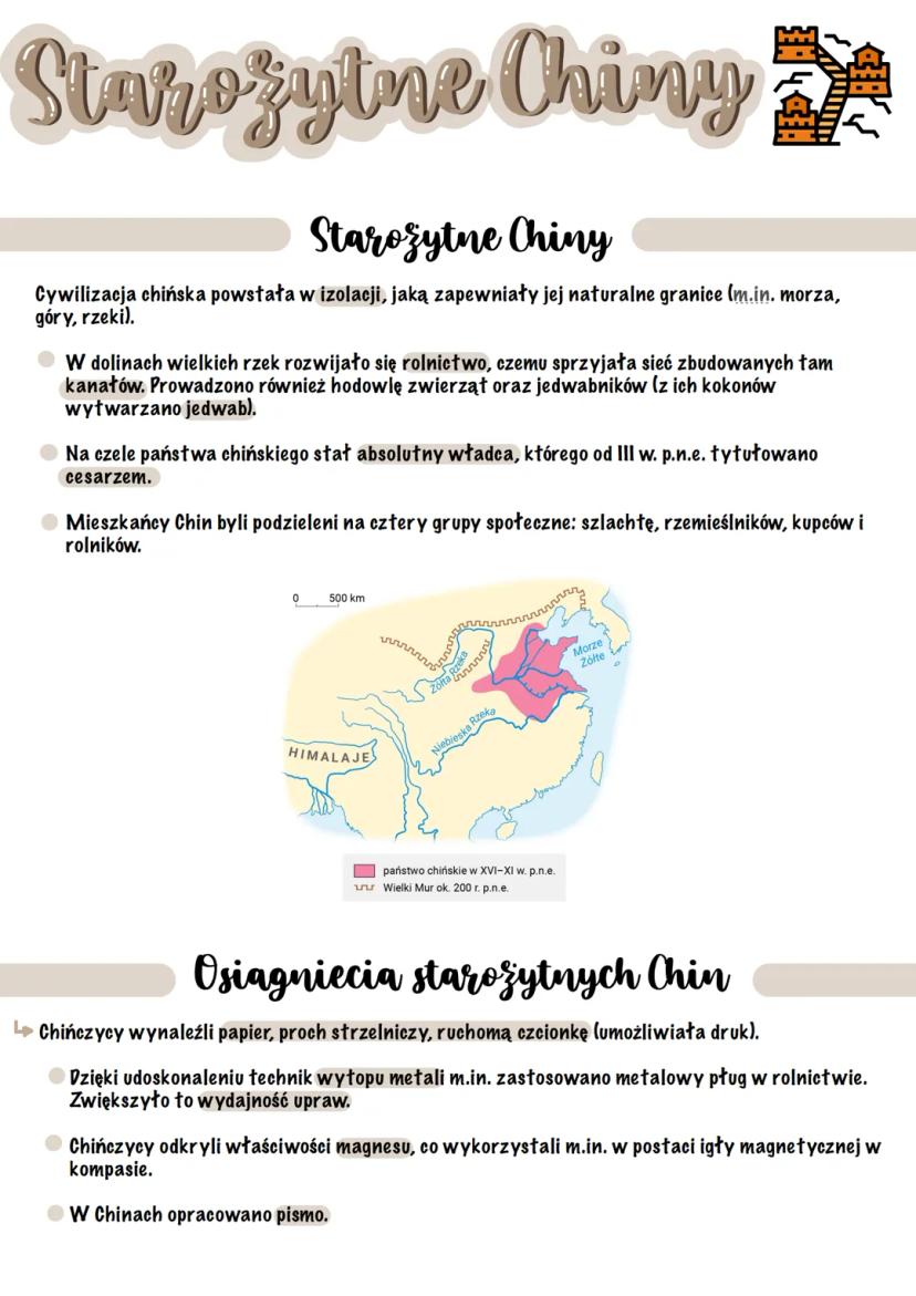 Najważniejsze informacje o starożytnych Chinach (Historia) - Knowunity