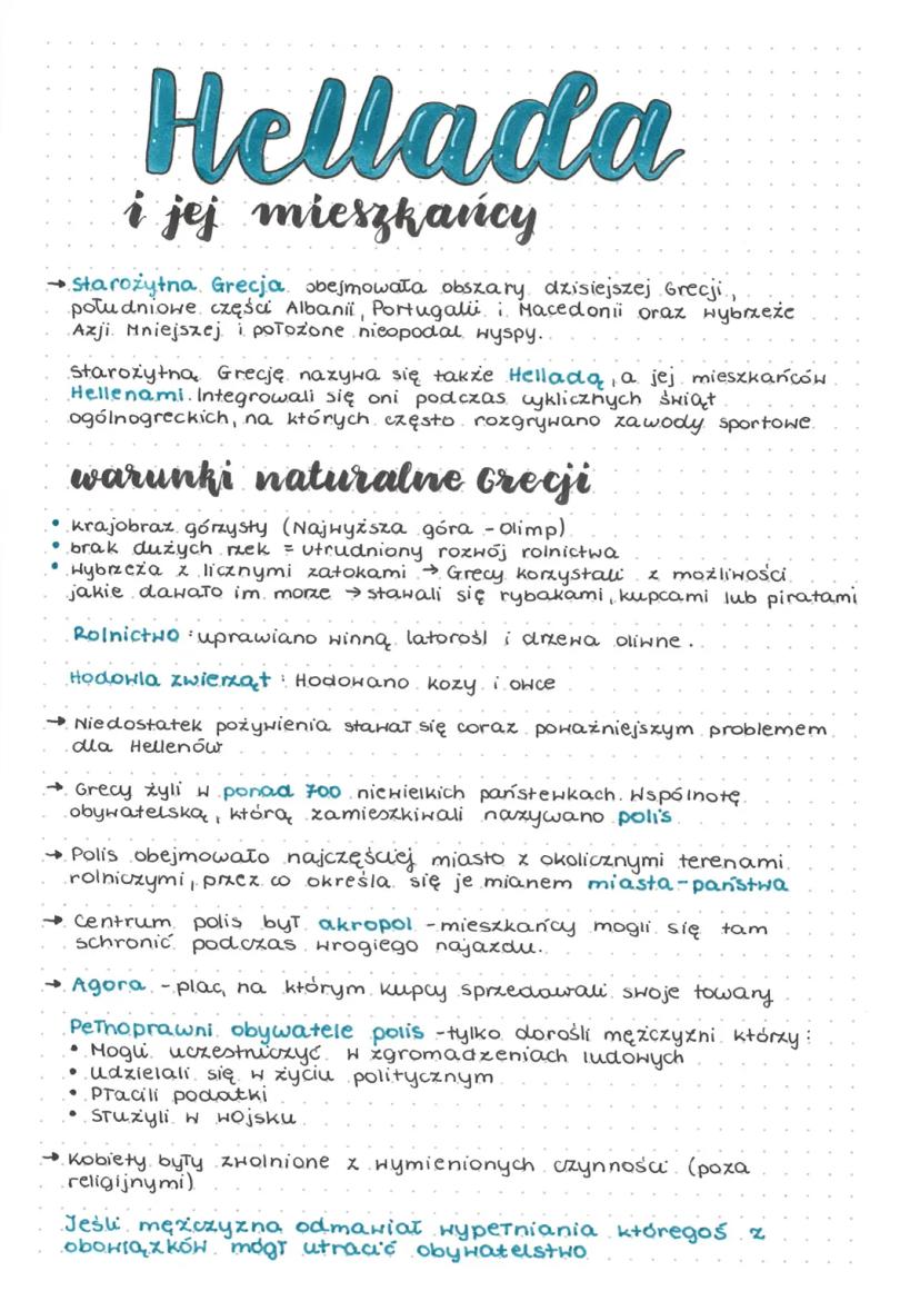 Hellada - Starożytna Grecja: Mieszkańcy i Kultura (Historia) - Knowunity