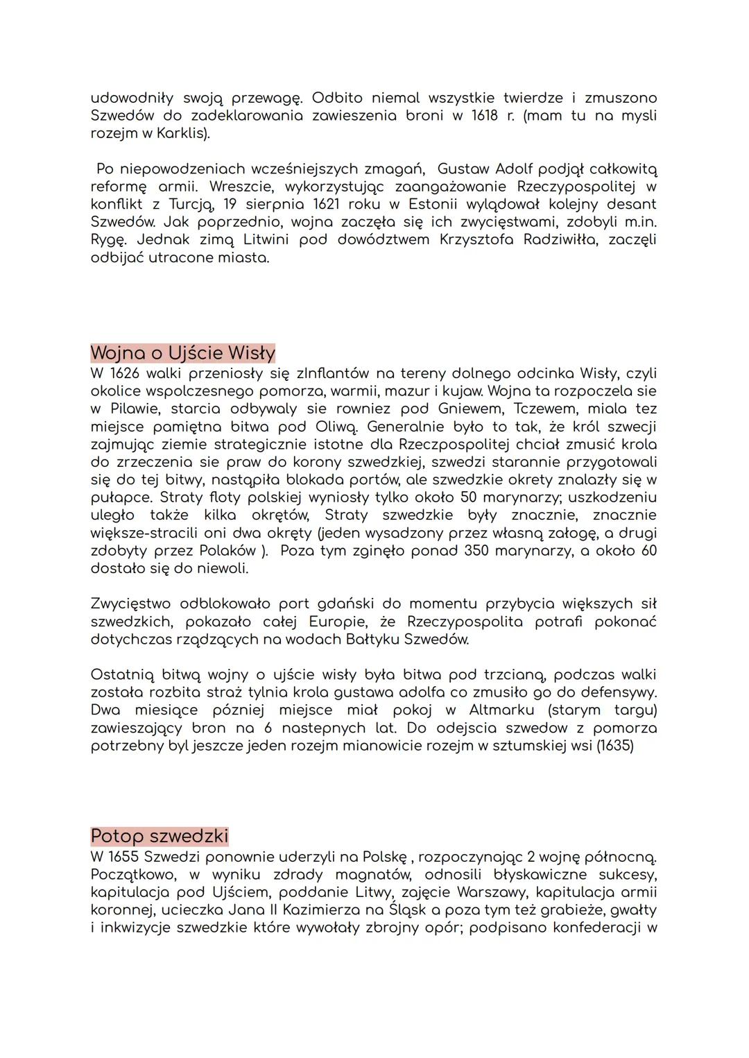 Wojny polsko-szwedzkie w XVII wieku: przyczyny, przebieg, skutki ...