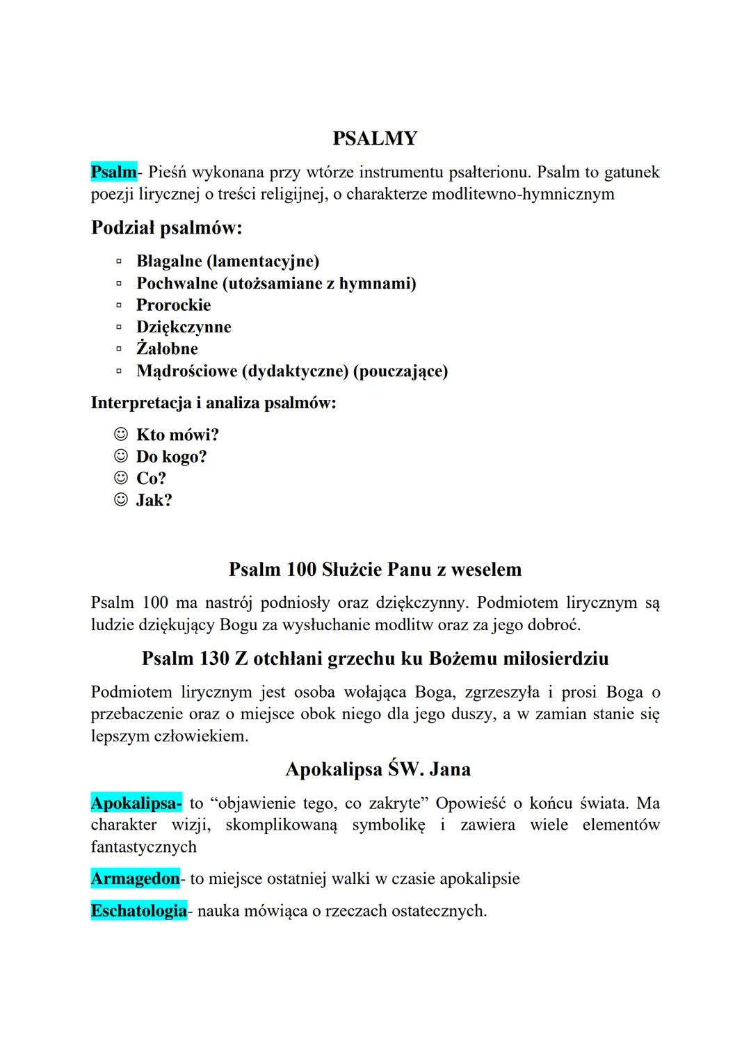Biblia matura notatki i powtórka PDF 2025 - Antyk i Biblię w literaturze (Język polski) jako PDF ...