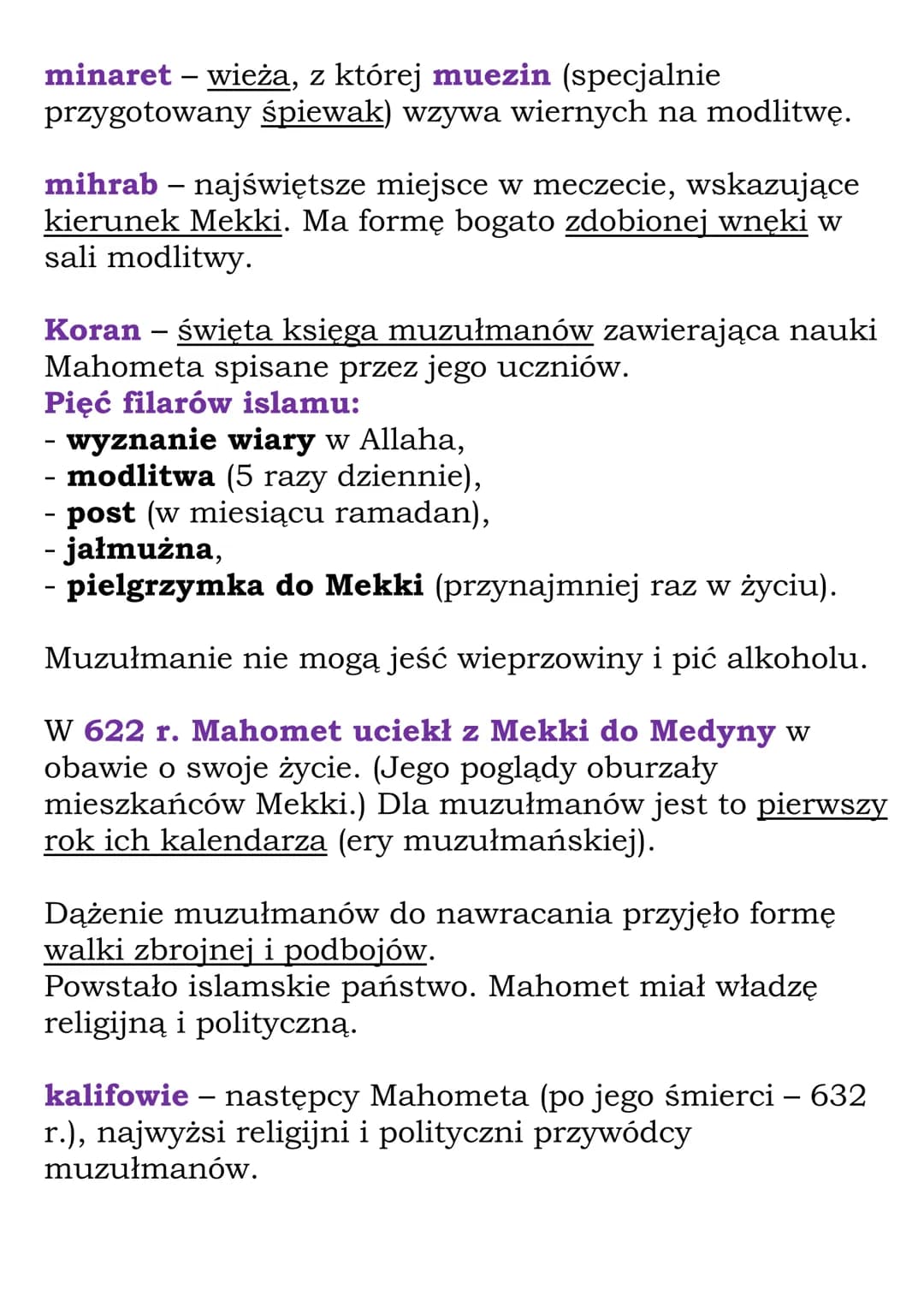 Arabowie i początki islamu - Klasa 5: Odkryj Zasady i 5 Filarów Islamu ...