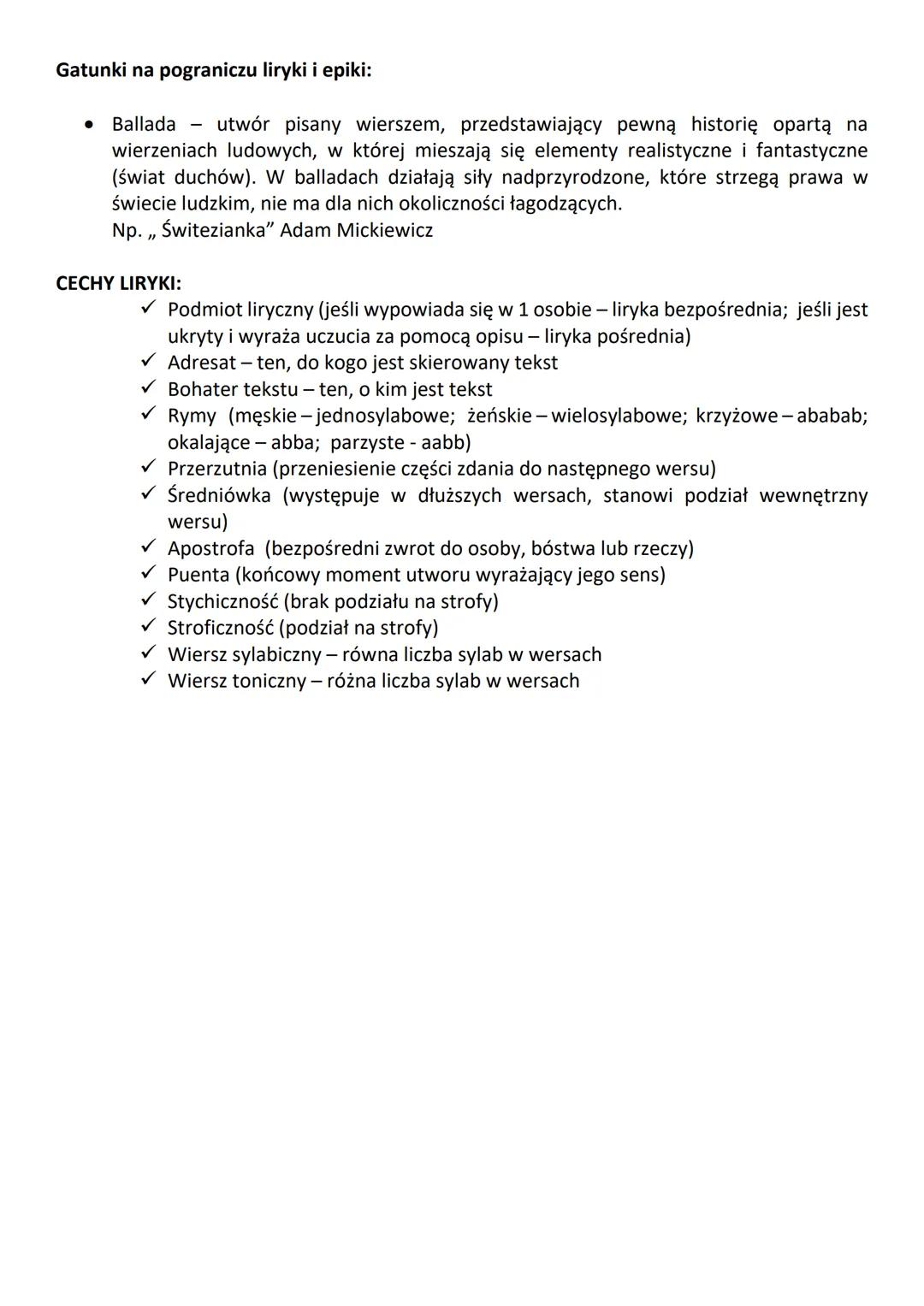 Cechy liryki i rodzaje wierszy - Przykłady i interpretacje (Język ...