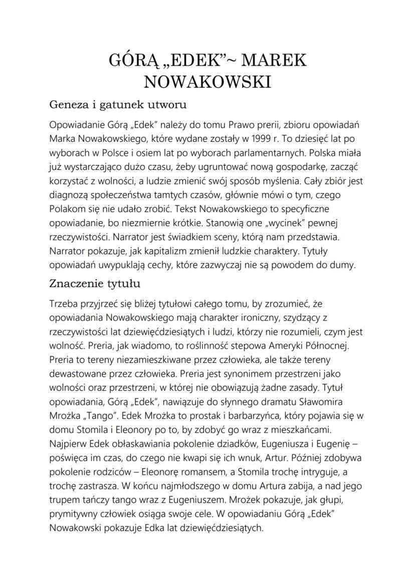 Proste wyjaśnienie: Górą Edek - PDF, Streszczenie, Wolne Lektury, Marek ...