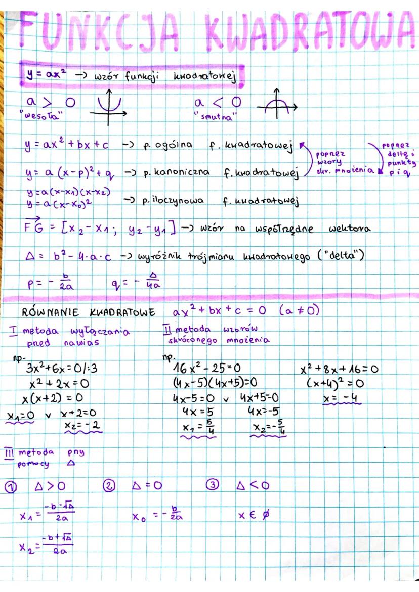 Proste wyjaśnienie: Jak obliczyć deltę? Wzory na deltę i x1 x2 oraz ...