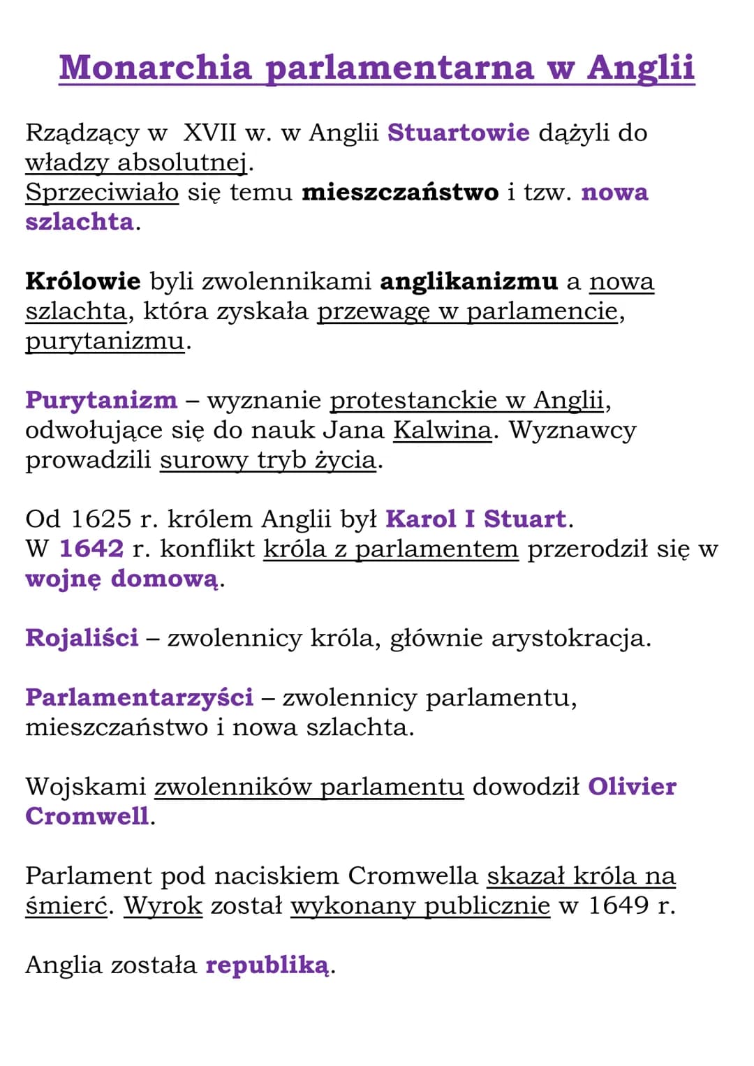 Monarchia absolutna we Francji i Anglia w XVII wieku - klasa 6 ...