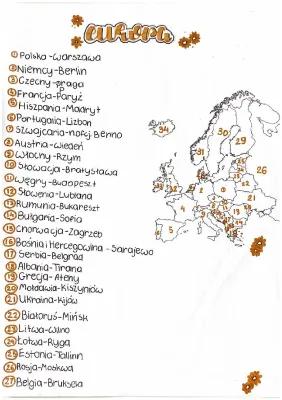 Mapa Europy - Państwa i Stolice do Druku (Geografia) jako PDF - Knowunity