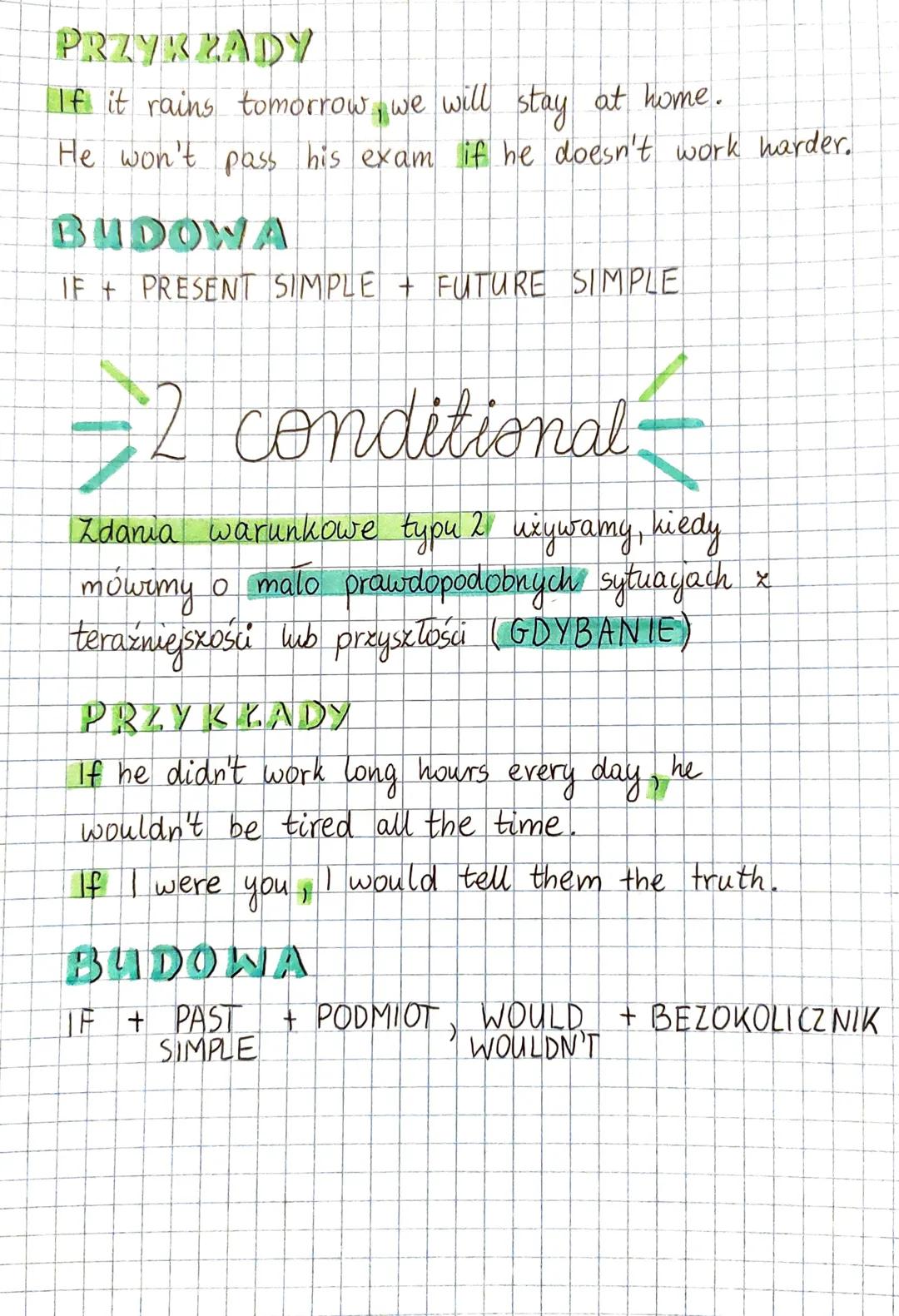 0, 1 i 2 tryby warunkowe angielski - przykłady i ćwiczenia (Język ...