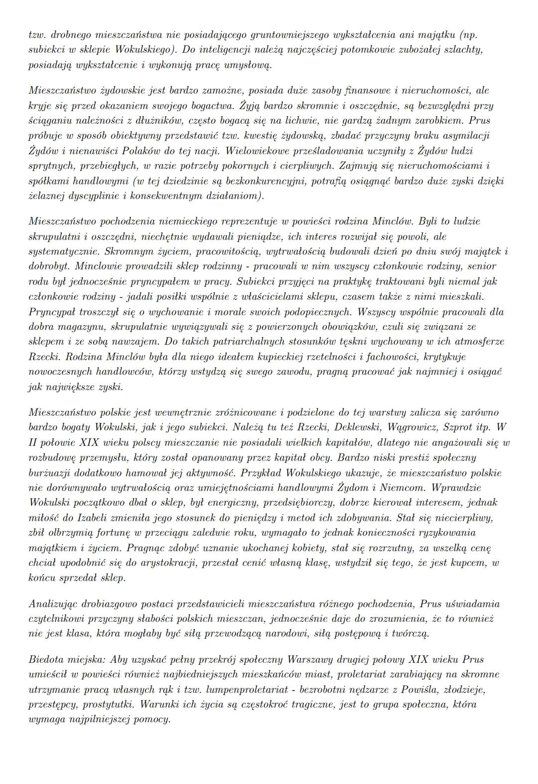 Lalka – Opracowanie do Matury i Notatki (Język polski) jako PDF - Knowunity