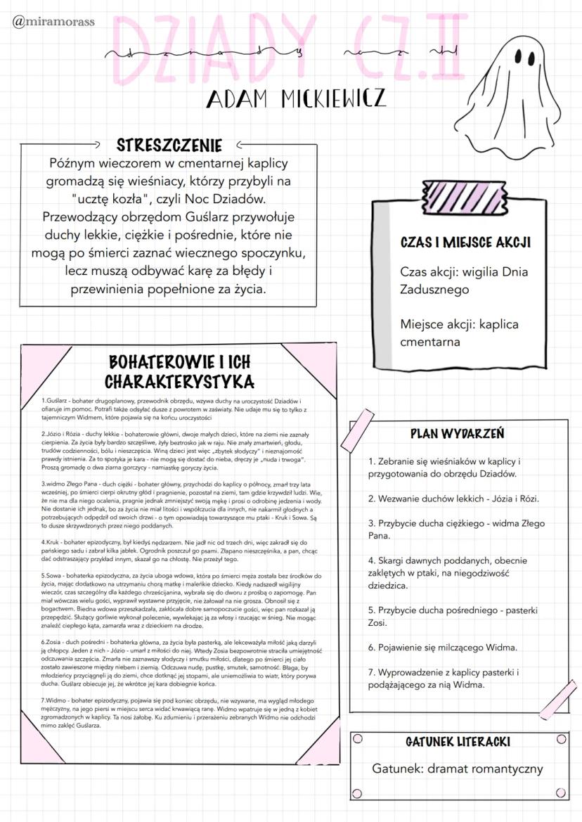 Dziady cz. II - Streszczenie, Bohaterowie i Tematy do Rozprawki (Język polski) - Knowunity