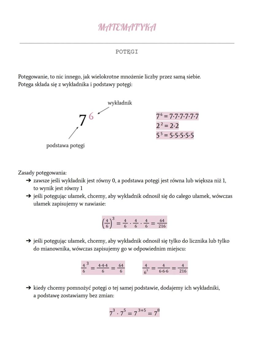 Jak obliczyć potęgi klasa 4 - Zasady, Dodawanie, Mnożenie, Dzielenie i ...