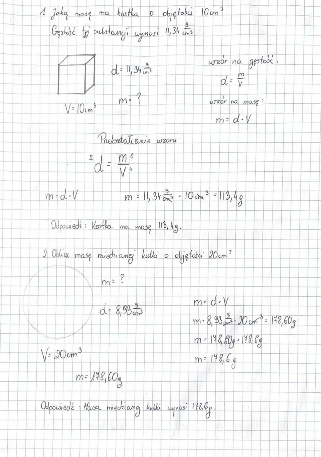 Jak obliczyć gęstość substancji - Chemia Klasa 7, Zadania, Wzory i PDF ...